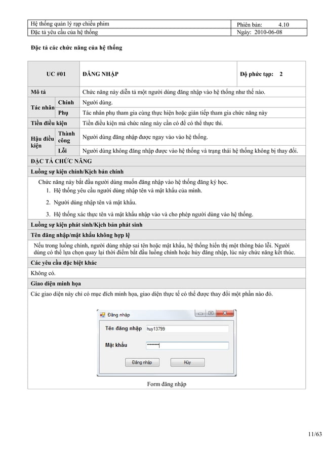 Hệ thống quản lý rạp chiếu phim | DOC