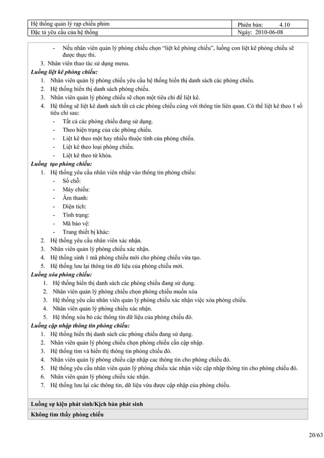 Hệ thống quản lý rạp chiếu phim | DOC