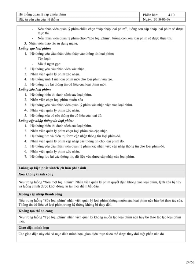 Hệ thống quản lý rạp chiếu phim | DOC