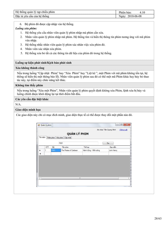 Hệ thống quản lý rạp chiếu phim | DOC
