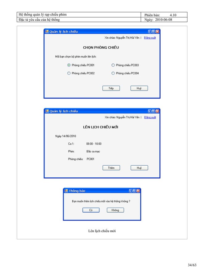 Hệ thống quản lý rạp chiếu phim | DOC