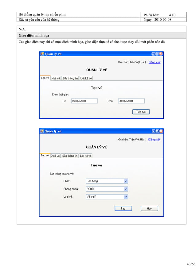 Hệ thống quản lý rạp chiếu phim | DOC
