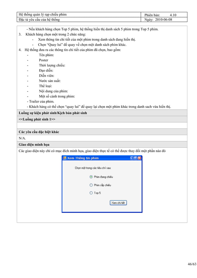 Hệ thống quản lý rạp chiếu phim | DOC