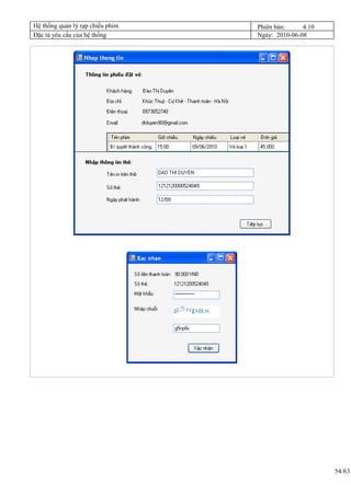 Hệ thống quản lý rạp chiếu phim | DOC