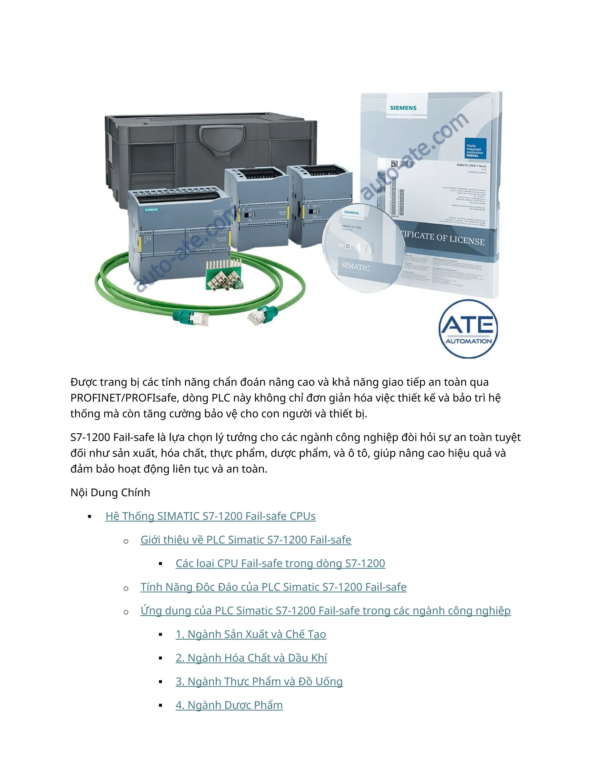 Simatic S7-1200 Fail-safe PLC Cho Ứng Dụng An Toàn | PDF