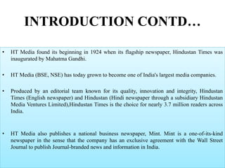 HT media | PPTX | Media Industry | Industries