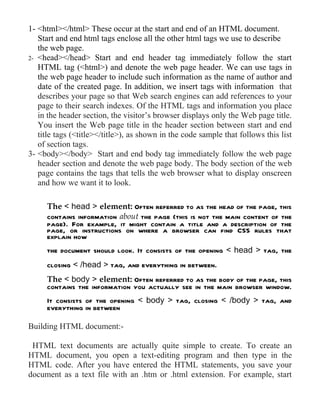 Html | DOC | Web Design and HTML | Internet