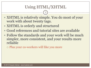 HTML & XHTML Basics | PPT