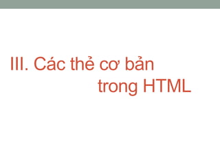 Website #01: HTML cơ bản | PPTX