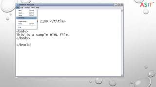 Learn HTML at ASIT | PPTX