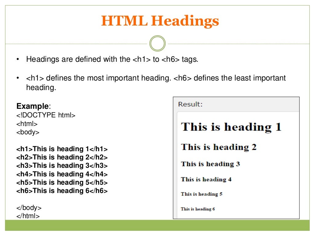 Basic Html Knowledge for students