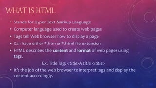 Introduction to HTML | PPTX