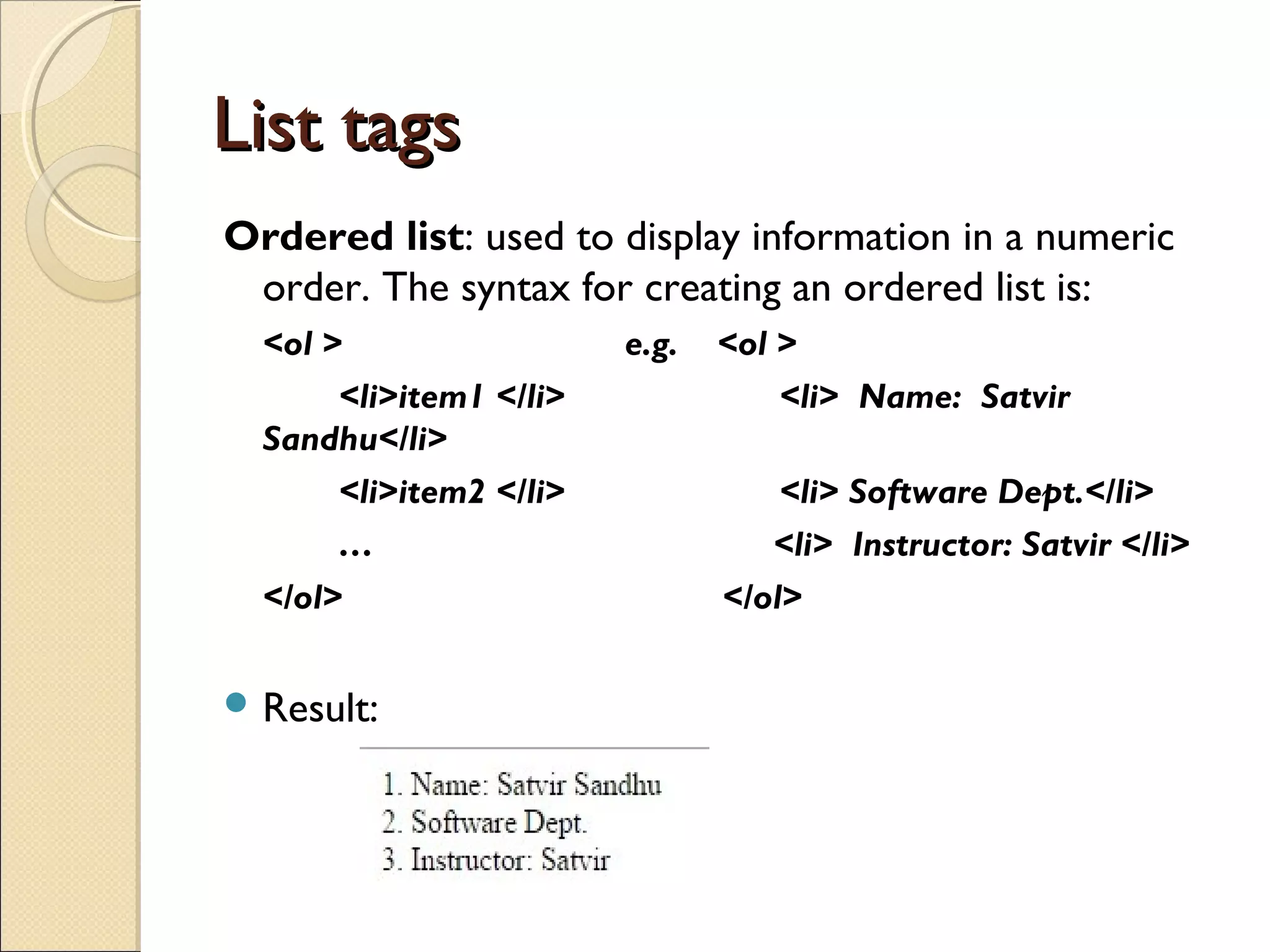 Presentation on HTML | PPT