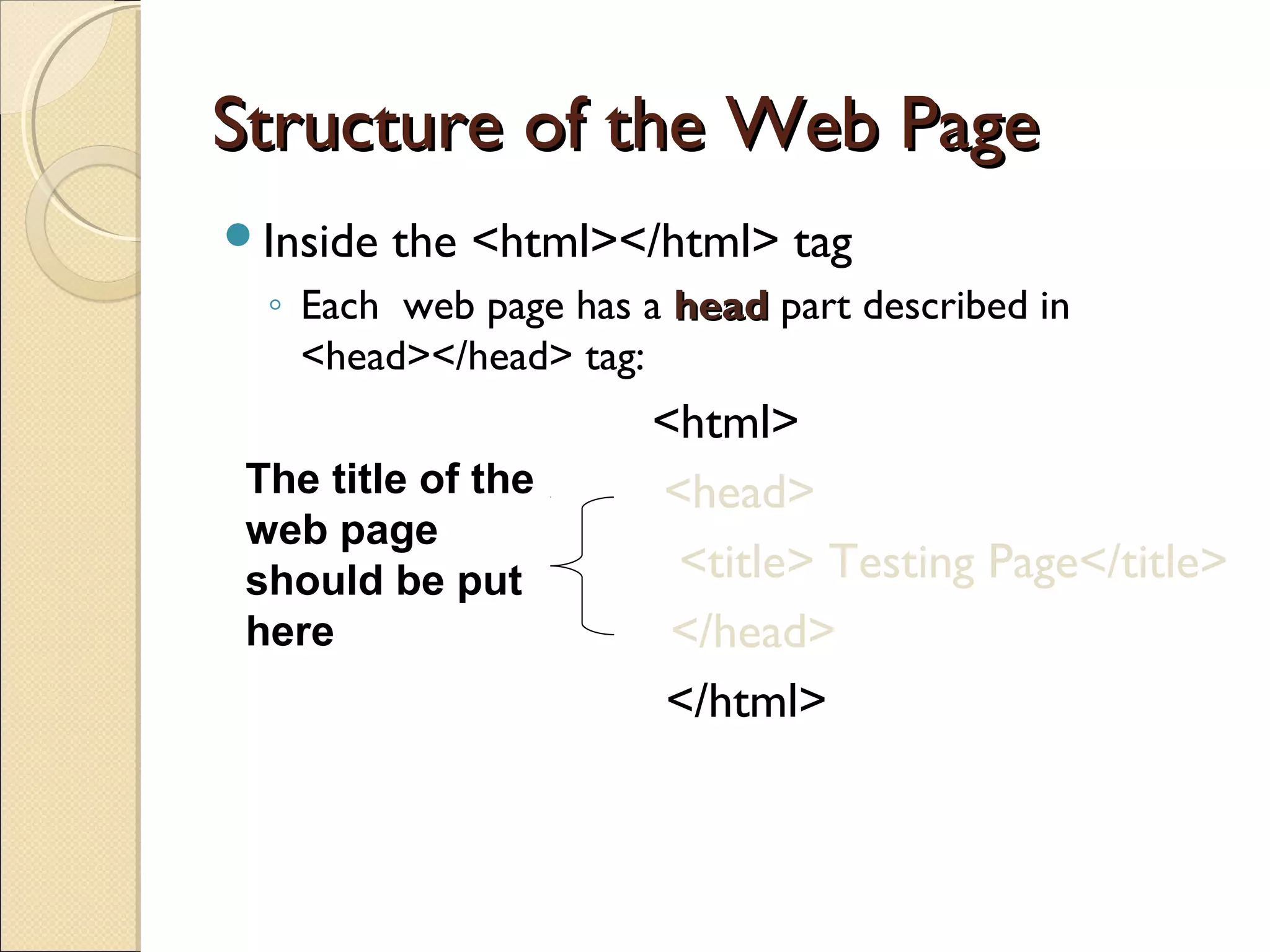Presentation on HTML | PPT
