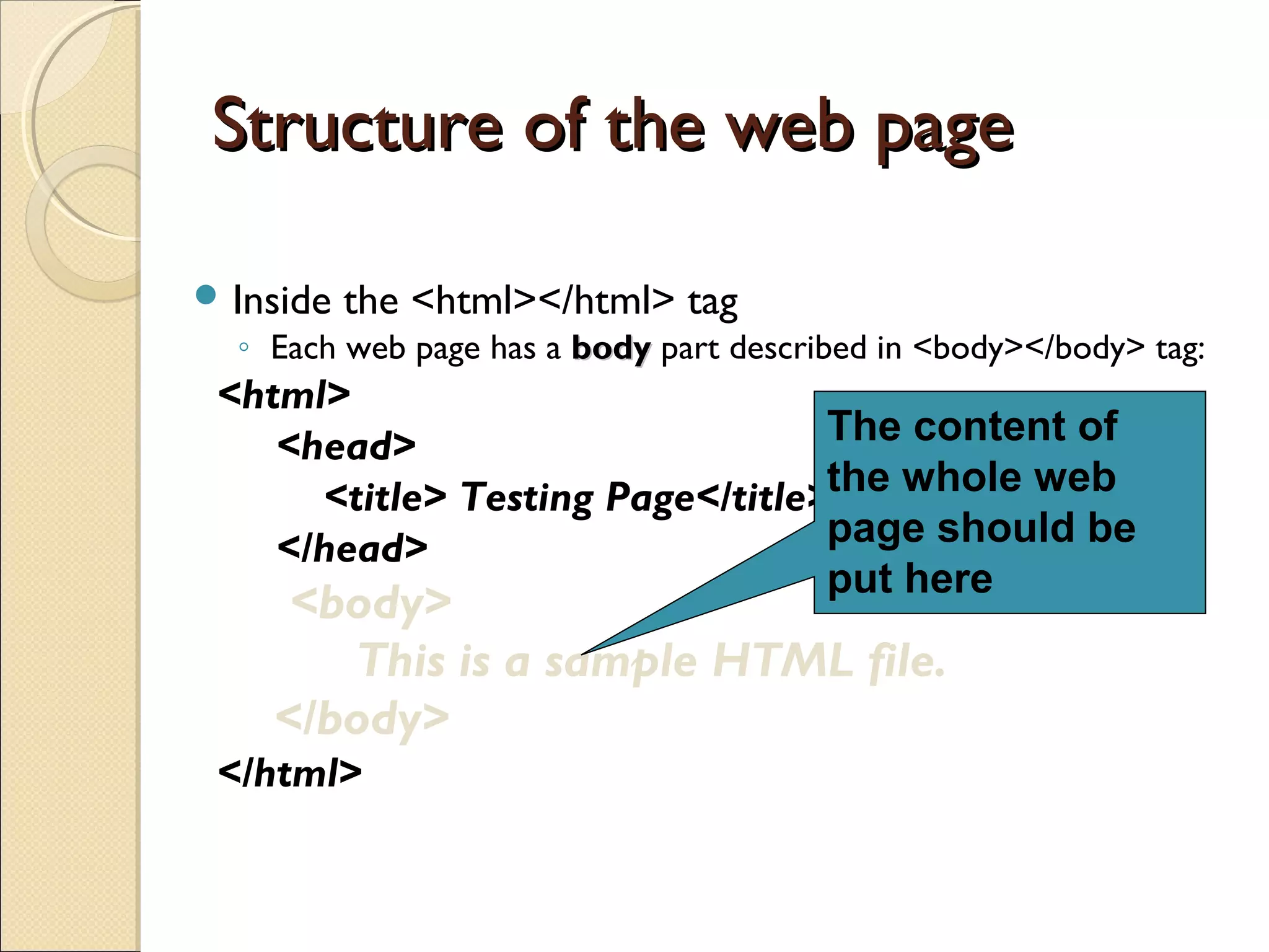 Presentation on HTML | PPT