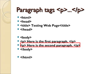 Presentation on HTML | PPT