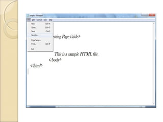 Presentation on HTML | PPT