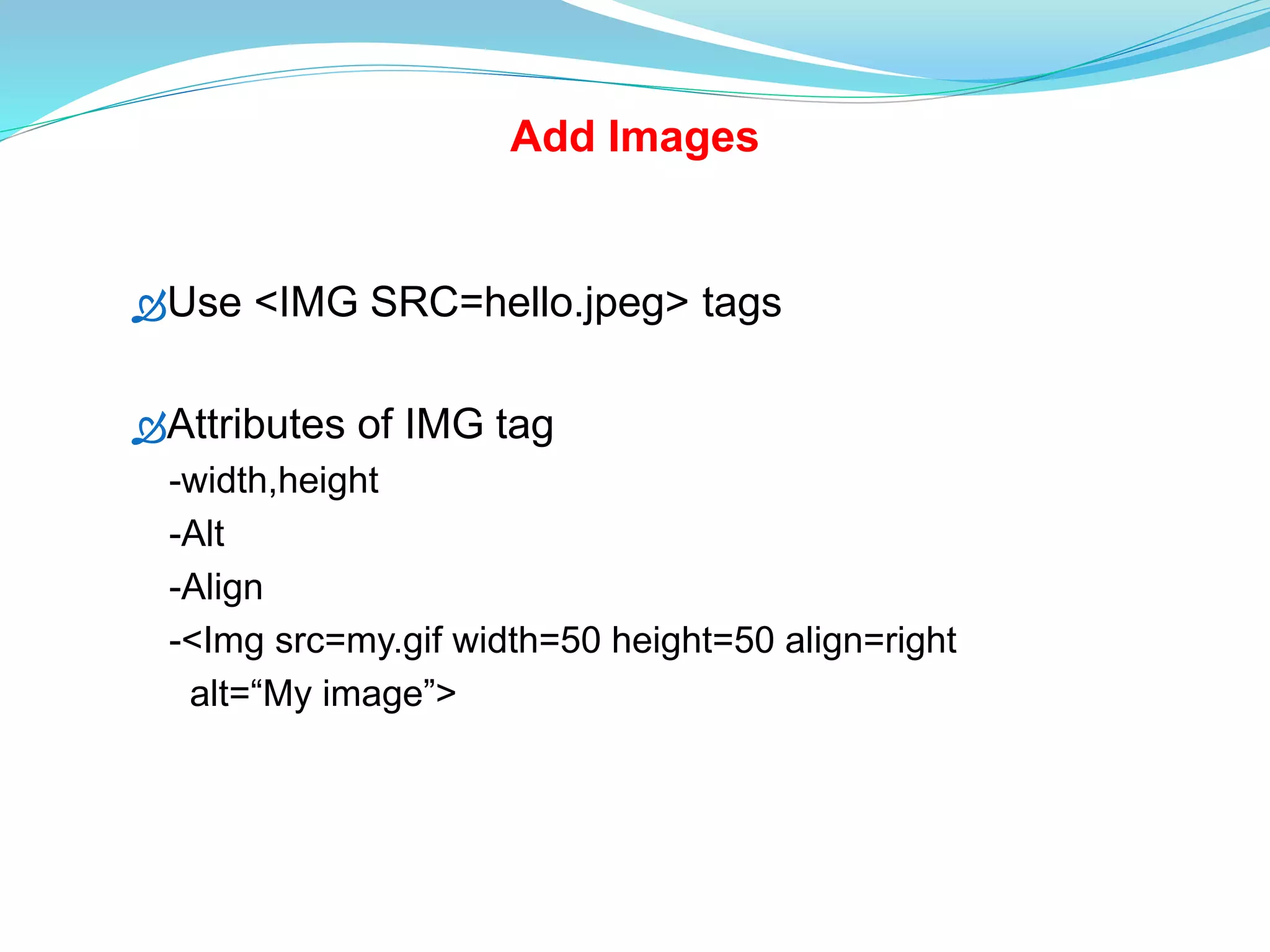 basic introduction of html tags | PPT