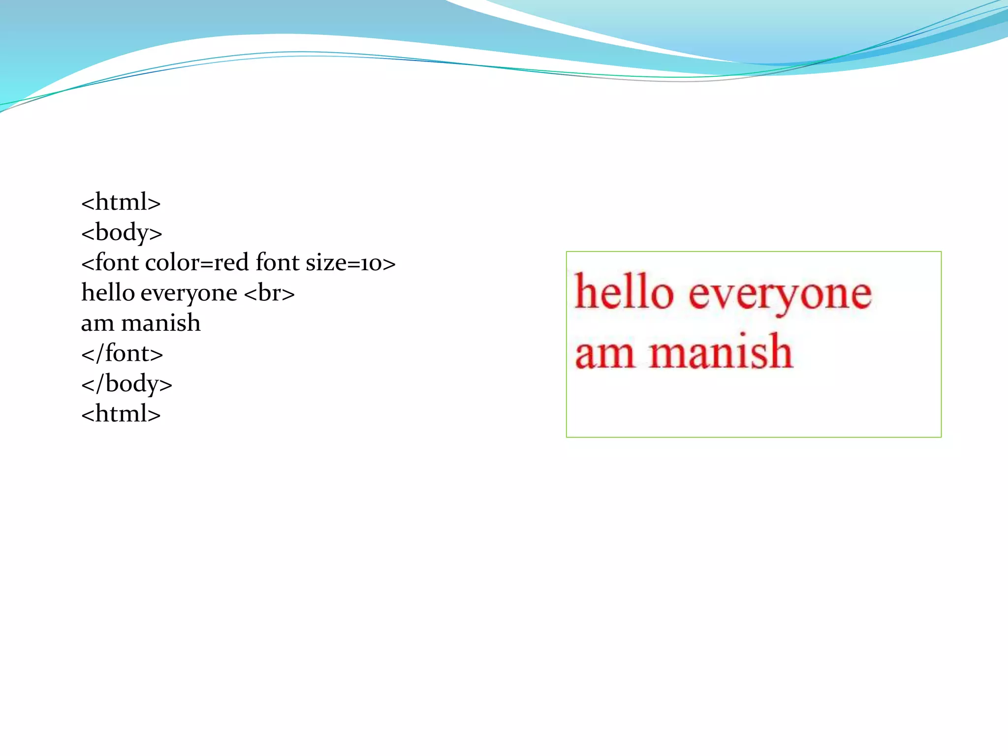 basic introduction of html tags | PPT