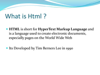 basic introduction of html tags | PPT