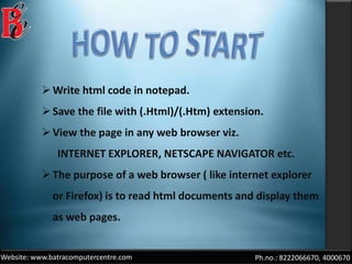 Html Training in Ambala ! BATRA COMPUTER CENTRE | PPT