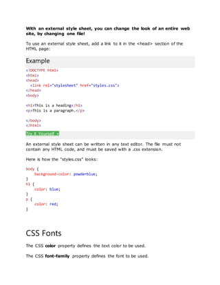Html.docx | Web Design and HTML | Internet