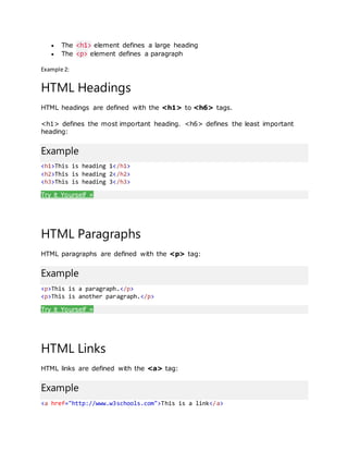 Html.docx | Web Design and HTML | Internet