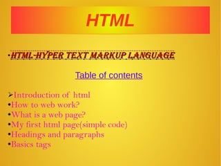 Html | PPT | Web Design and HTML | Internet