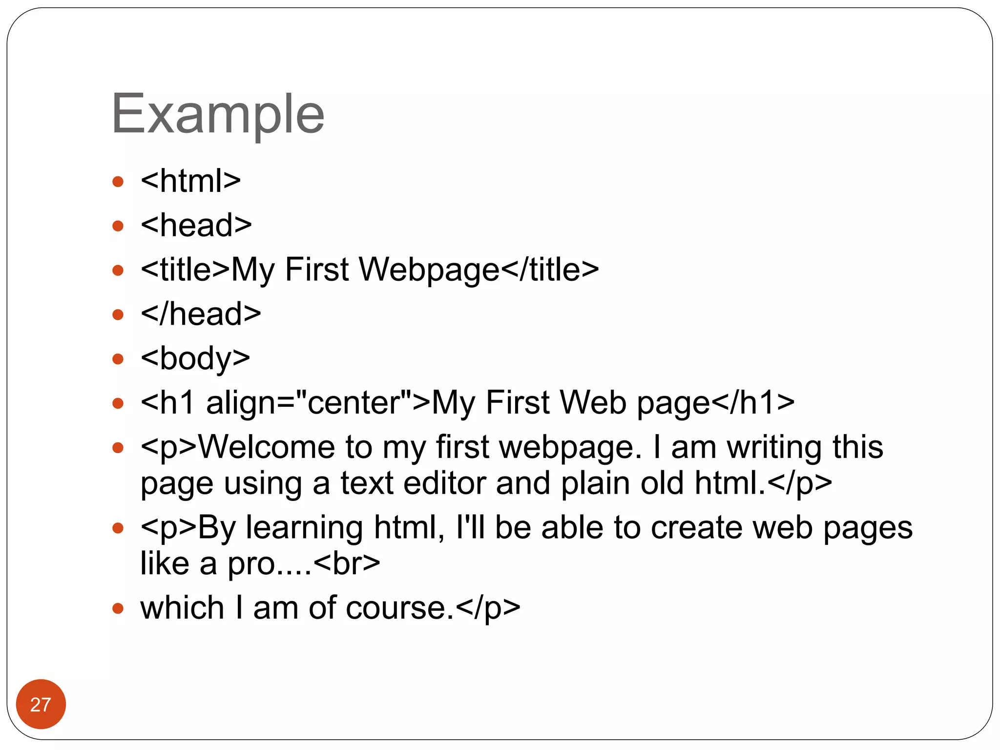 HTML and DHTML | PPTX