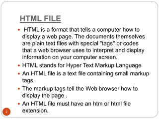 HTML and DHTML | PPT