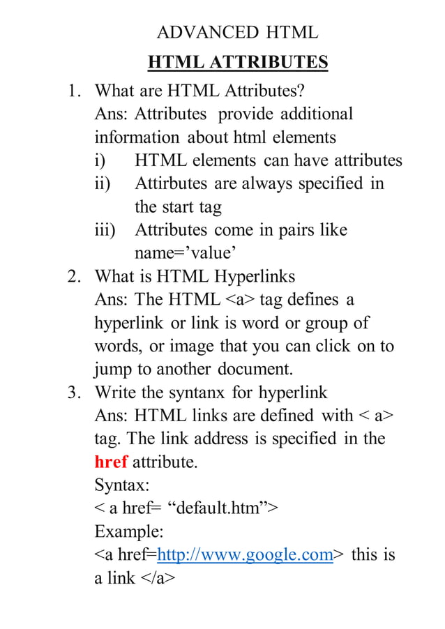 CLASS VII COMPUTERS HTML