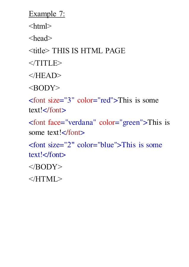 Class Vii Computers Html