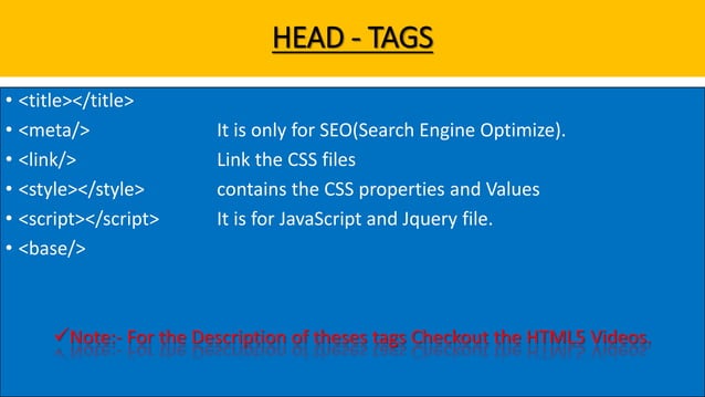 Html notes with Examples | PPTX | Web Design and HTML | Internet