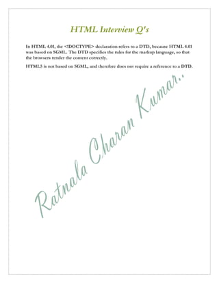 Html5 Interview Questions & Answers | PDF