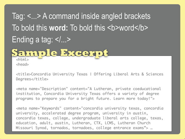 Introduction To The Basics Of Hypertext Markup Language Ppt