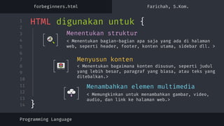 Pengenalan bahasa pemrograman Html Kelas 12 | PDF