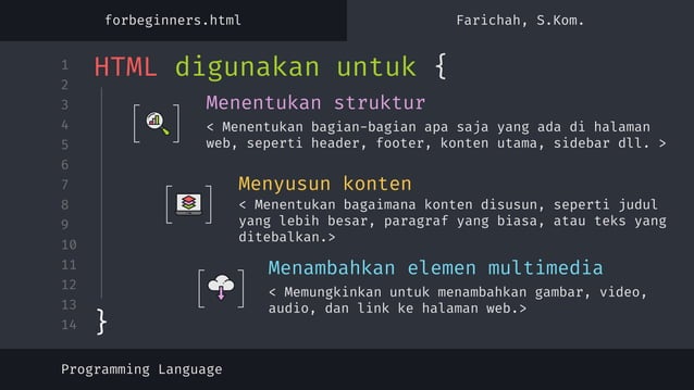 Pengenalan bahasa pemrograman Html Kelas 12 | PDF