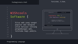 Pengenalan bahasa pemrograman Html Kelas 12 | PDF