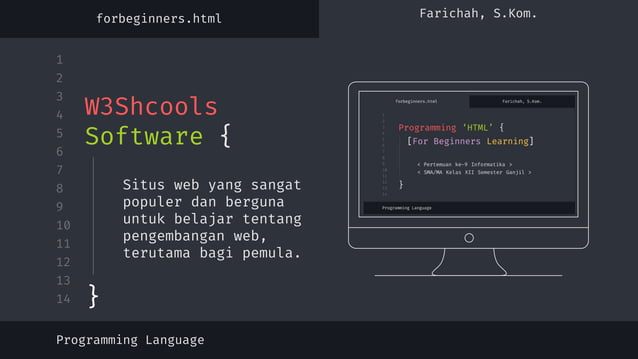 Pengenalan bahasa pemrograman Html Kelas 12 | PDF