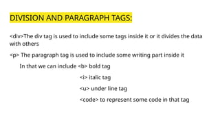 HyperTextMarkUpLanguageBasicsForWebTechnologies.pptx