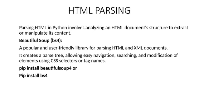 Parsing HTML read and write operations and OS Module.pptx
