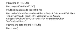 Parsing HTML read and write operations and OS Module.pptx