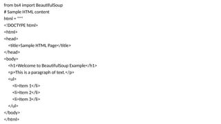 Parsing HTML read and write operations and OS Module.pptx