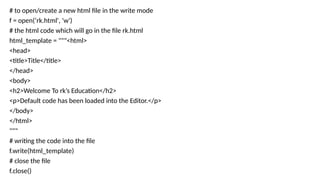 Parsing HTML read and write operations and OS Module.pptx