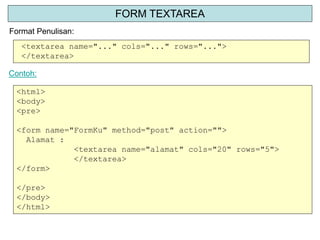 Presentasi Pengenalan HTML Dasar Membuat Desain Web Bagian 3 | PPT