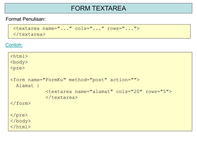 Presentasi Pengenalan HTML Dasar Membuat Desain Web Bagian 3 | PPT