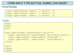 Presentasi Pengenalan HTML Dasar Membuat Desain Web Bagian 3 | PPT