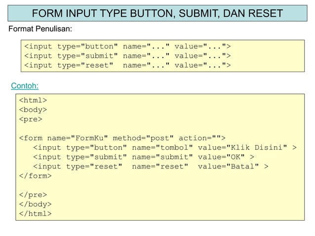 Presentasi Pengenalan HTML Dasar Membuat Desain Web Bagian 3 | PPT