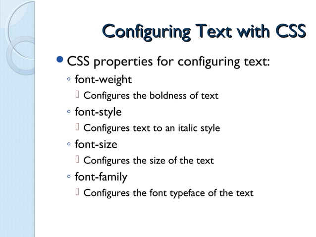 Cascading Style Sheets (CSS) help | PPT