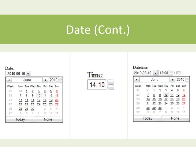 HTML-5 New Input Types | PPTX | Web Design and HTML | Internet